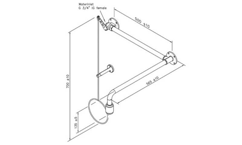 B-Safety Emergency Shower, Pull Actuation, Wall Mounted Above Door ...