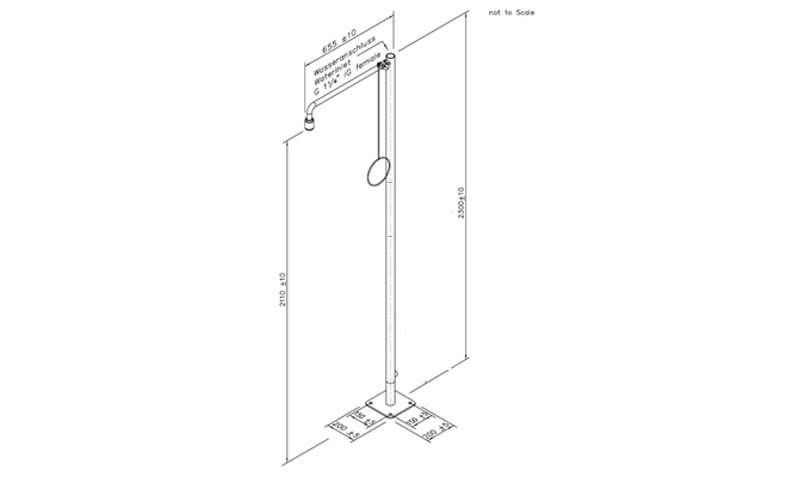 B-Safety Emergency Shower with Pull Actuation, Freestanding, Floor ...