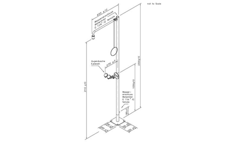 B-Safety Emergency Shower & 2 Spray Head Eyewash or Eye/Face Wash ...