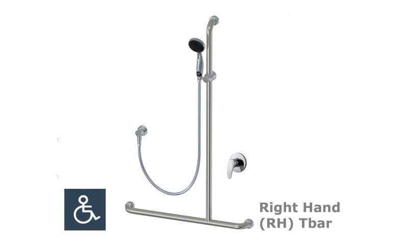 Rada SF1 620 Shower, Right Hand (RH) Tbar Grab Rail & Aqua Mixer ...